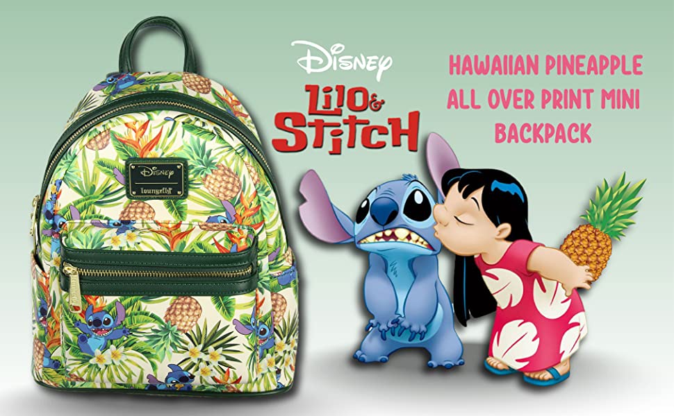 Loungefly Disney Lilo & Stitch Hawaiian Pineapple Mini Backpack ...