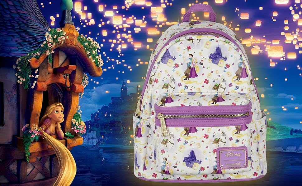 Loungefly Disney Tangled Rapunzel Flynn Ryder And Maximus All-Over ...