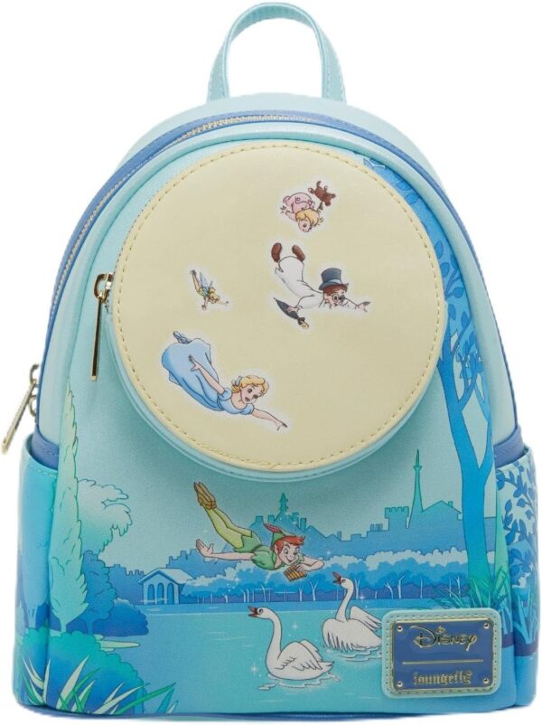 Loungefly Disney Peter Pan Flying Full Moon Glow-in-the-Dark Glitter Mini Backpack ...