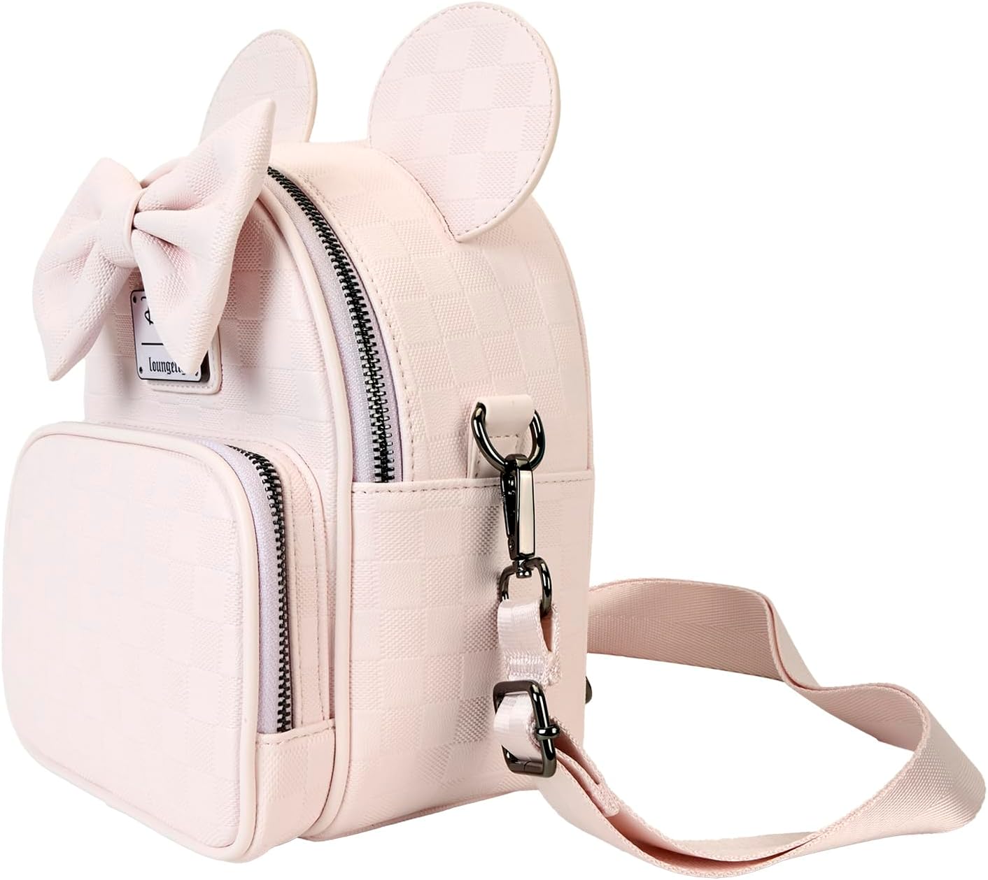 Loungefly Minnie Mouse Checkered Texture Convertible Mini Backpack ...