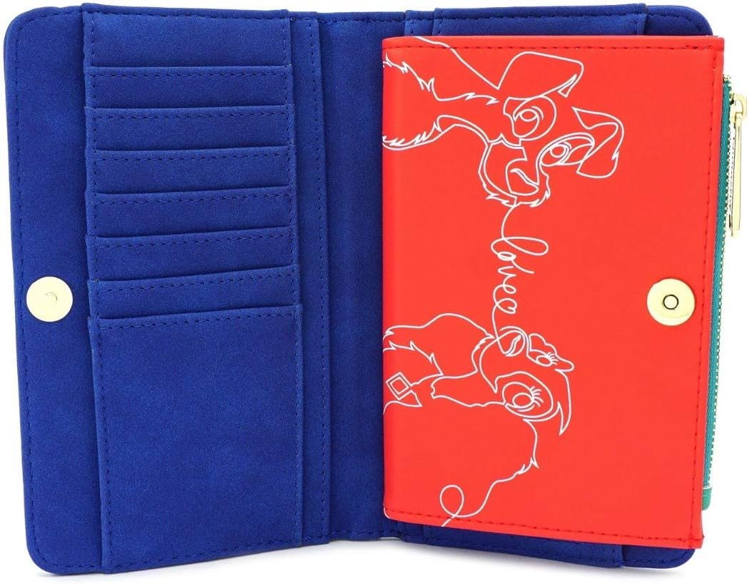 Loungefly x Disney Lady and the Tramp Tony’s Menu Bi-Fold Wallet (Blue ...
