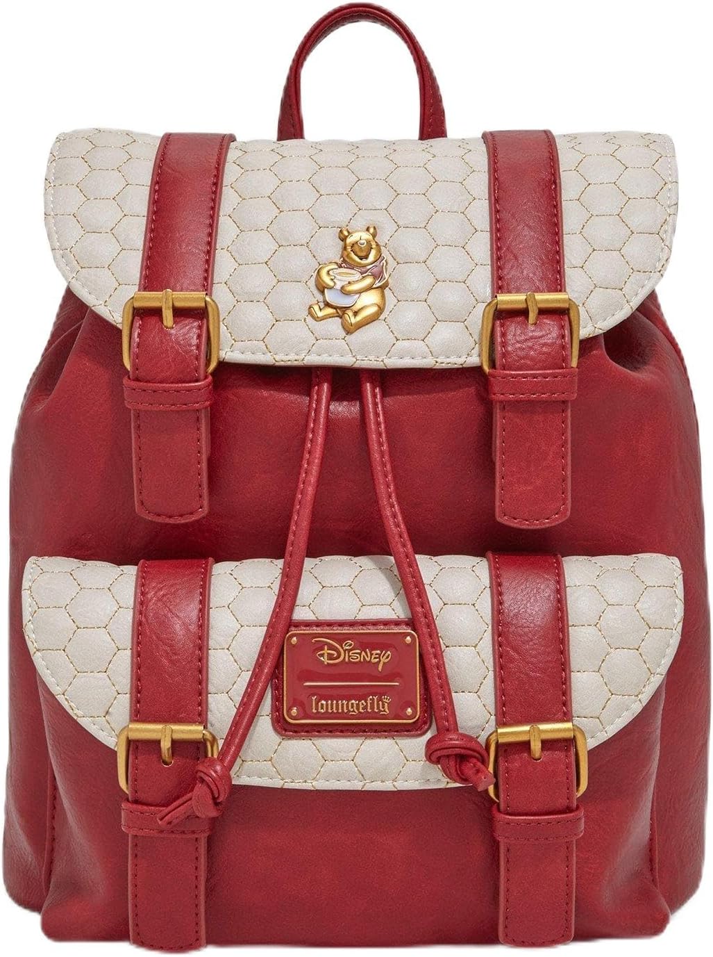 Loungefly Disney Winnie the Pooh Honeycomb Pattern Buckle Strap Mini ...