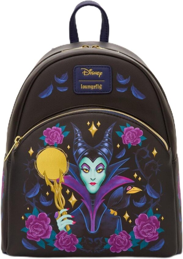 Loungefly Disney Sleeping Beauty Maleficent Floral Mini Backpack PURPLE ...